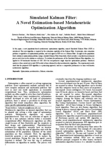 Simulated Kalman Filter: A Novel Estimation-based Metaheuristic Optimization Algorithm - UMPSA-IR